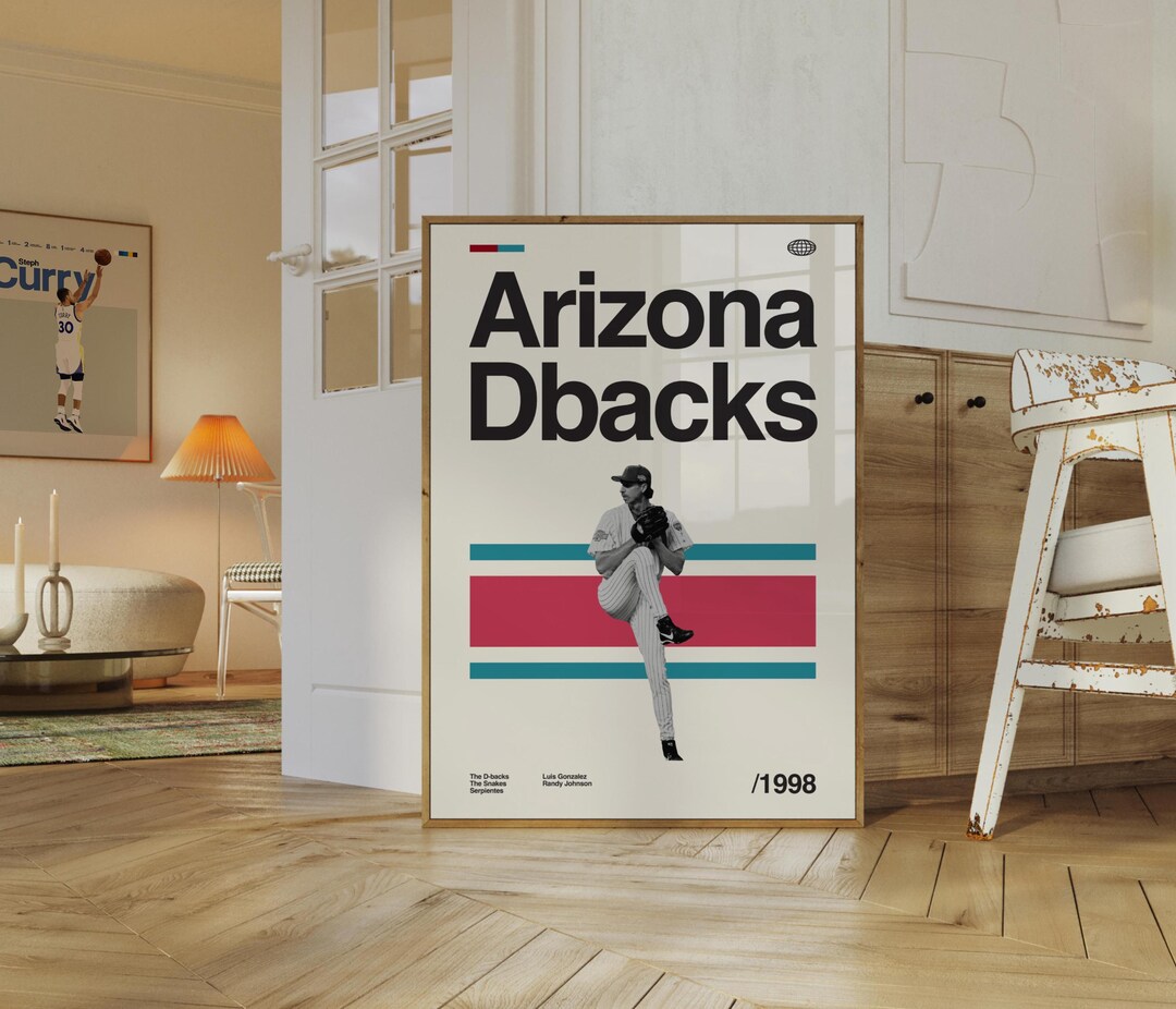 Arizona Diamondbacks Poster, Minimalist, Helvetica, Mid-century Modern ...