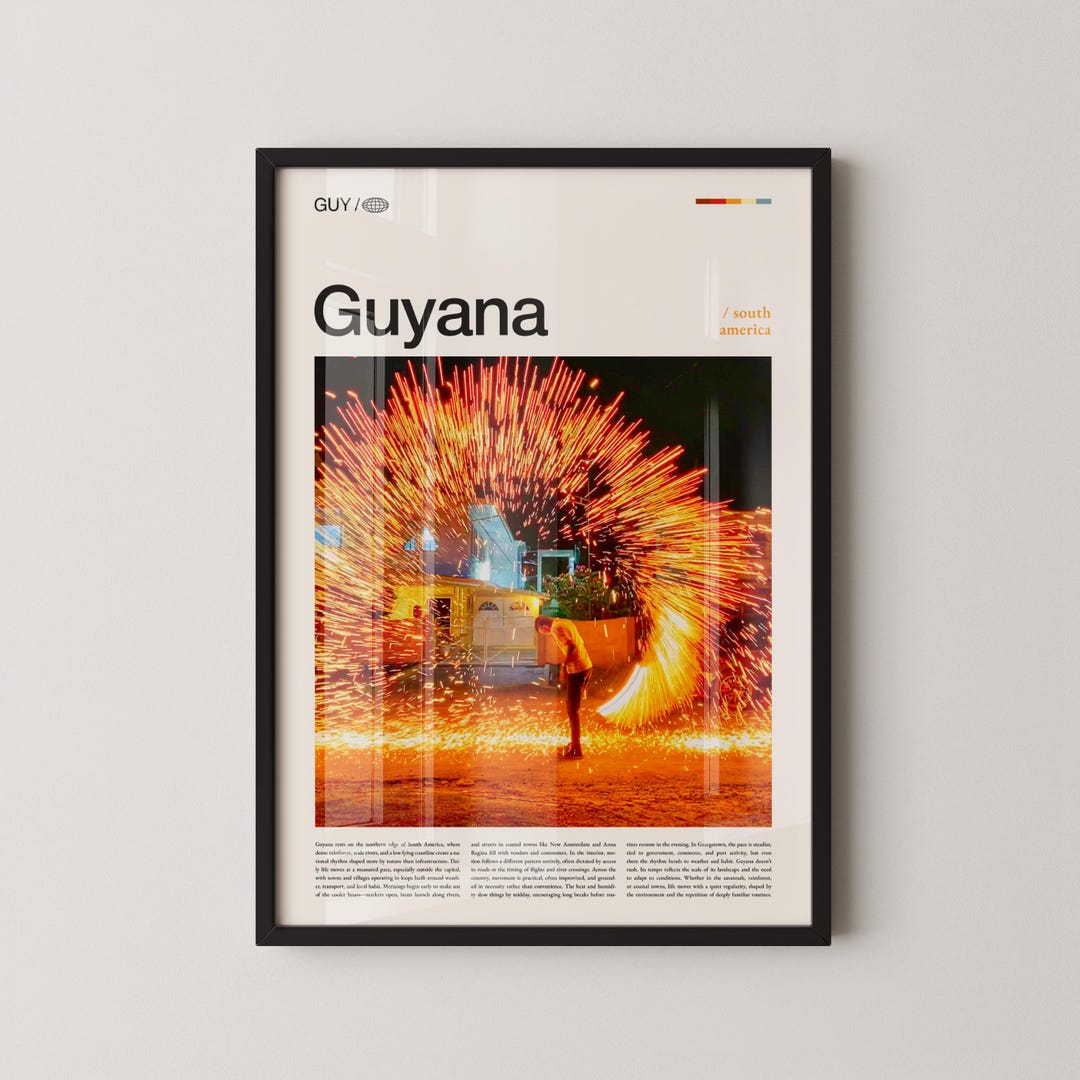 Guyana Print, Guyana Wall Art, Guyana Poster, South America Landscape ...