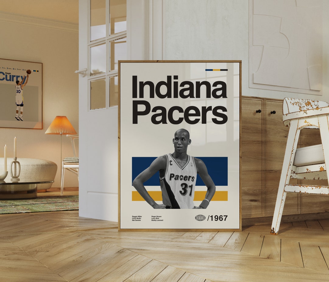 Indiana Pacers Poster, Minimalist, Helvetica, Mid-century Modern ...