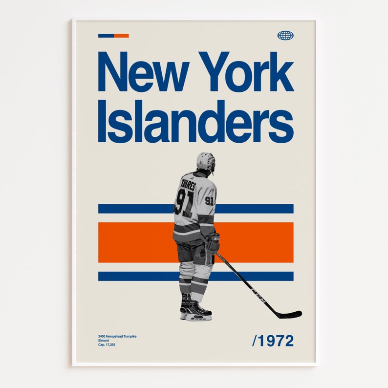 New York Islanders Poster, Minimalist, Helvetica, Mid-century Modern ...