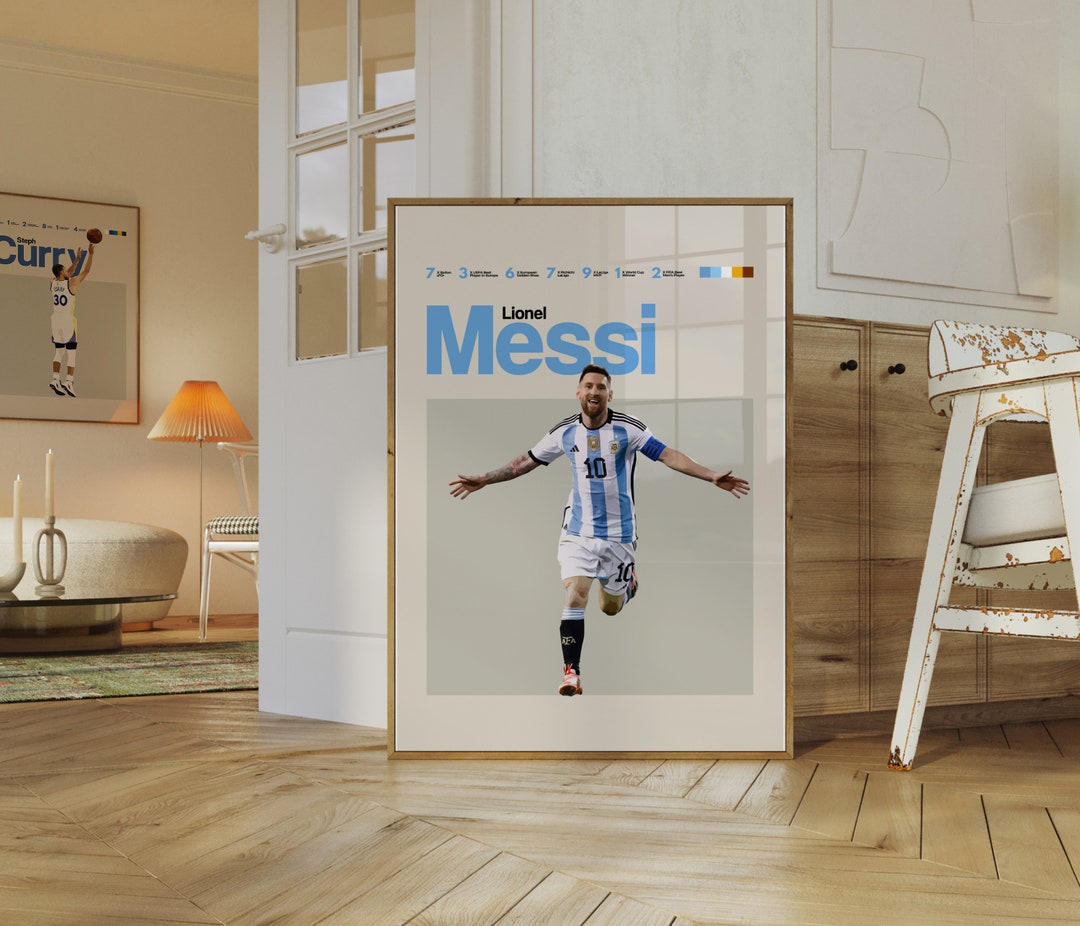 Lionel Messi Poster, Football Poster, Minimalist, Helvetica, Mid ...