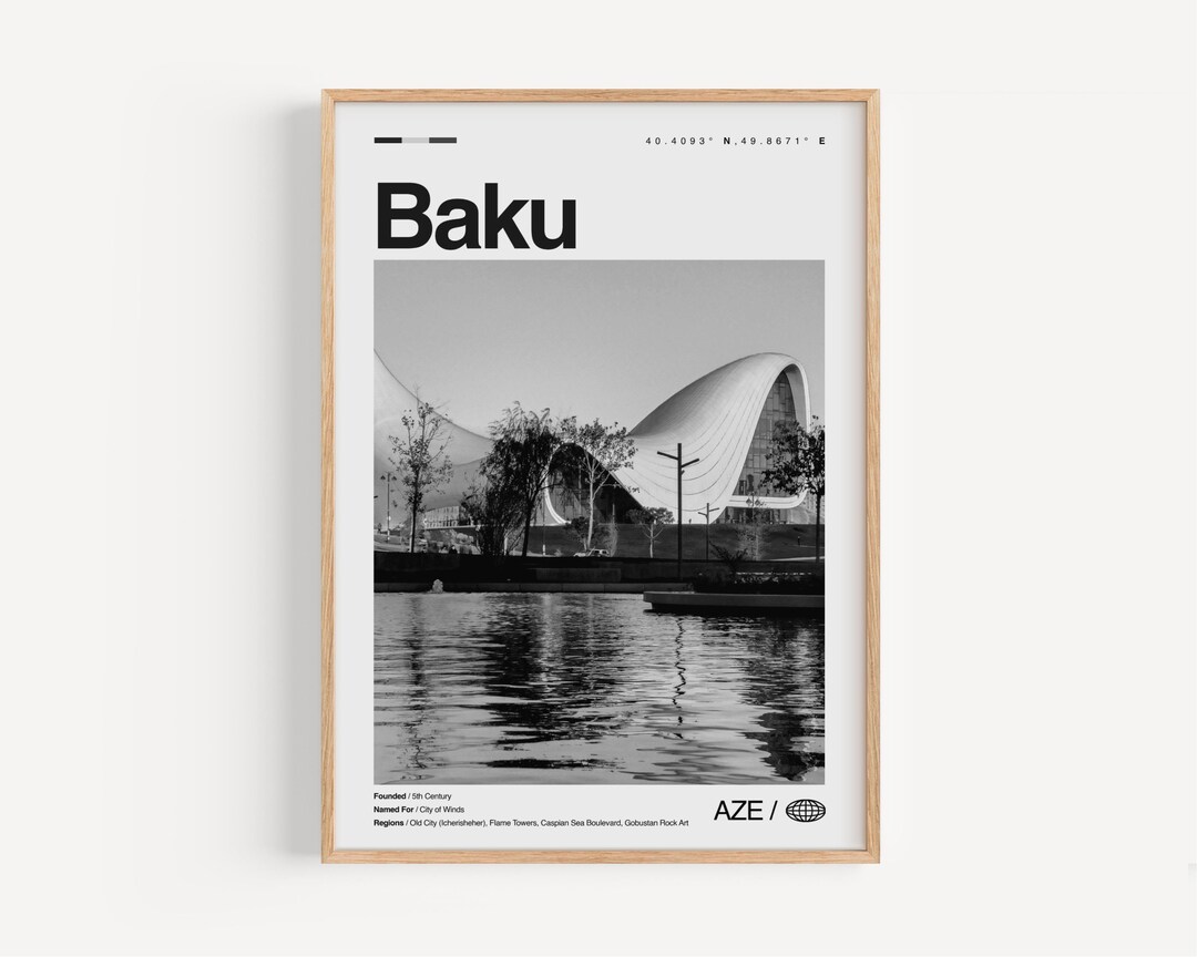 Baku Print Baku, Azerbaijan Wall Art, Baku Poster, Baku Photo, Flame ...