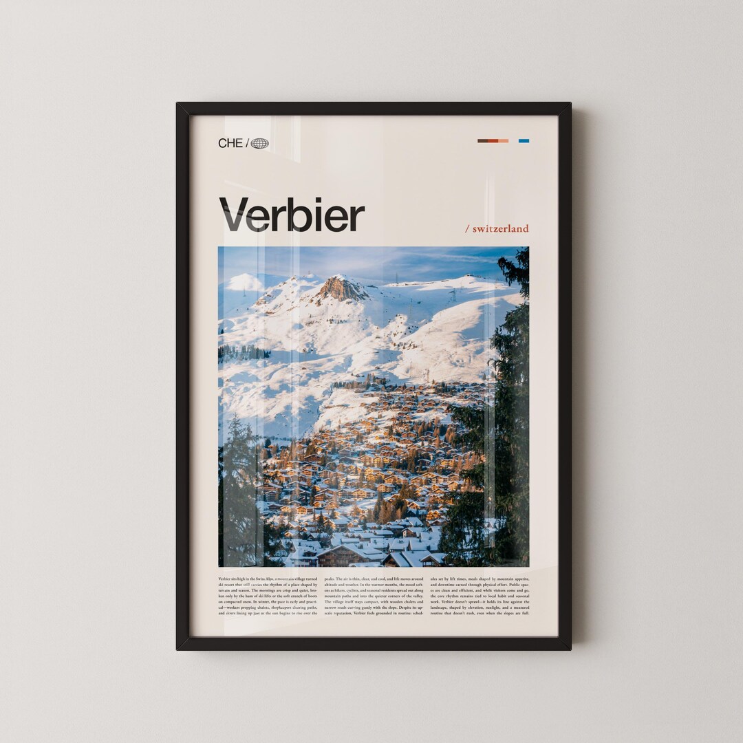 Verbier Print Switzerland, Verbier Wall Art, Verbier Poster, Verbier ...
