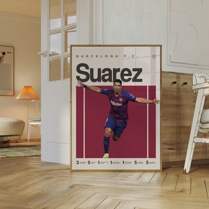 Luis Suárez Poster, Football Poster, Minimalist, Helvetica, Mid-century ...