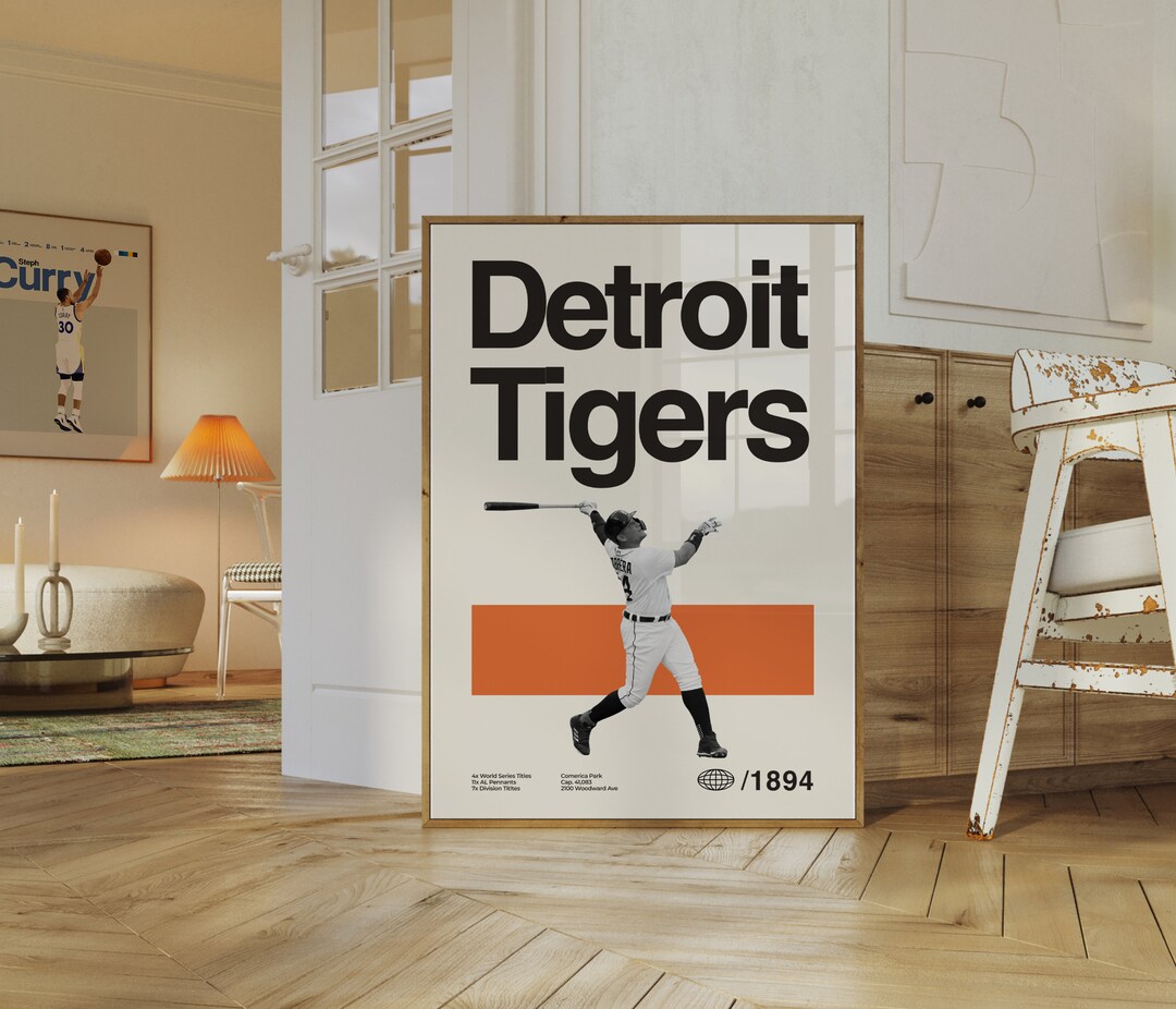 Detroit Tigers Poster, Minimalist, Helvetica, Mid-century Modern ...