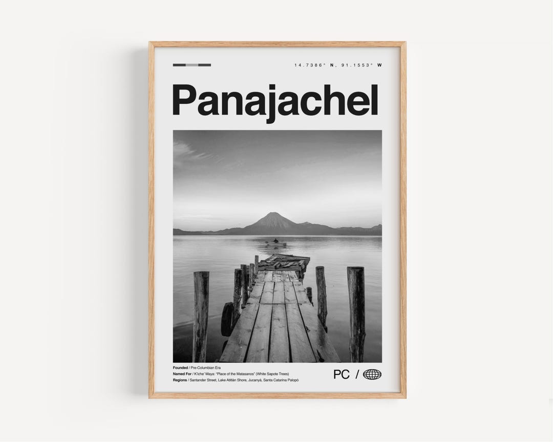 Panajachel Print Black and White, Panajachel Wall Art, Panajachel ...
