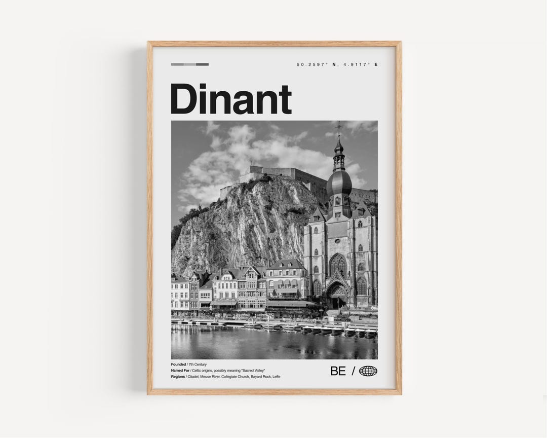 Dinant Print Black and White, Dinant Wall Art, Dinant Poster, Dinant ...