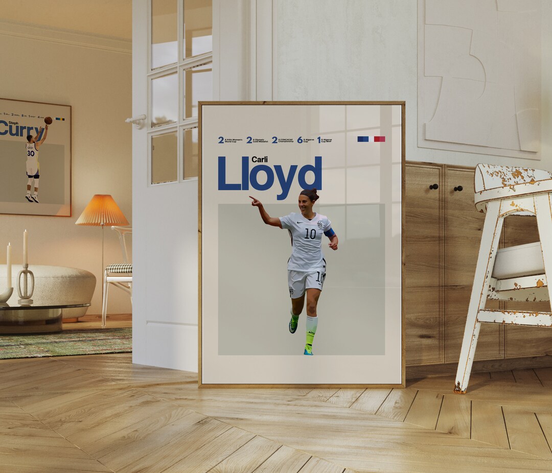 Carli Lloyd Poster, Football Poster, Minimalist, Helvetica, Mid-century ...