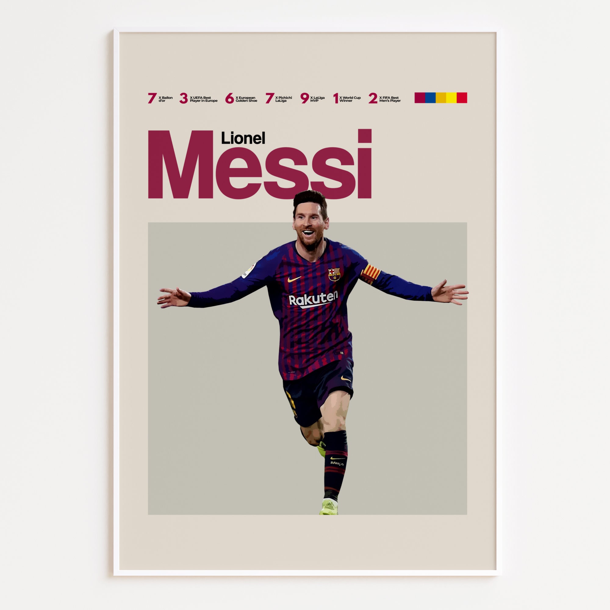 Lionel Messi Poster, Football Poster, Minimalist, Helvetica, Mid ...