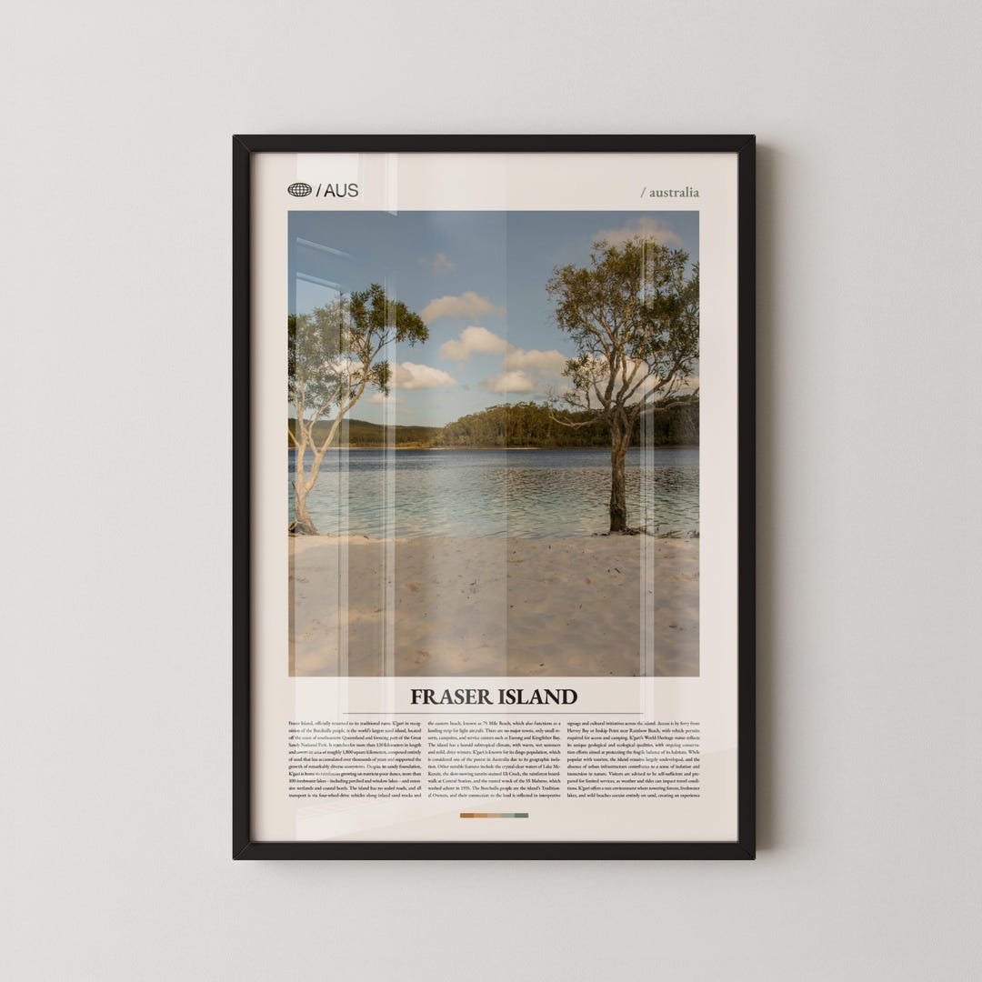 Fraser Island Print, Fraser Island Wall Art, Fraser Island Poster ...