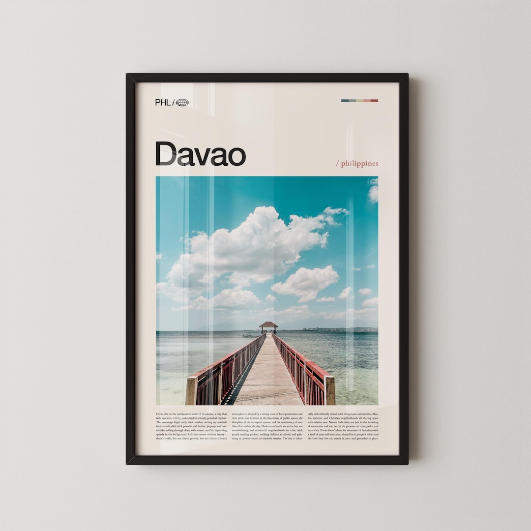 Davao Philippines Wall Art, Tropical Cityscape and Mountain View ...