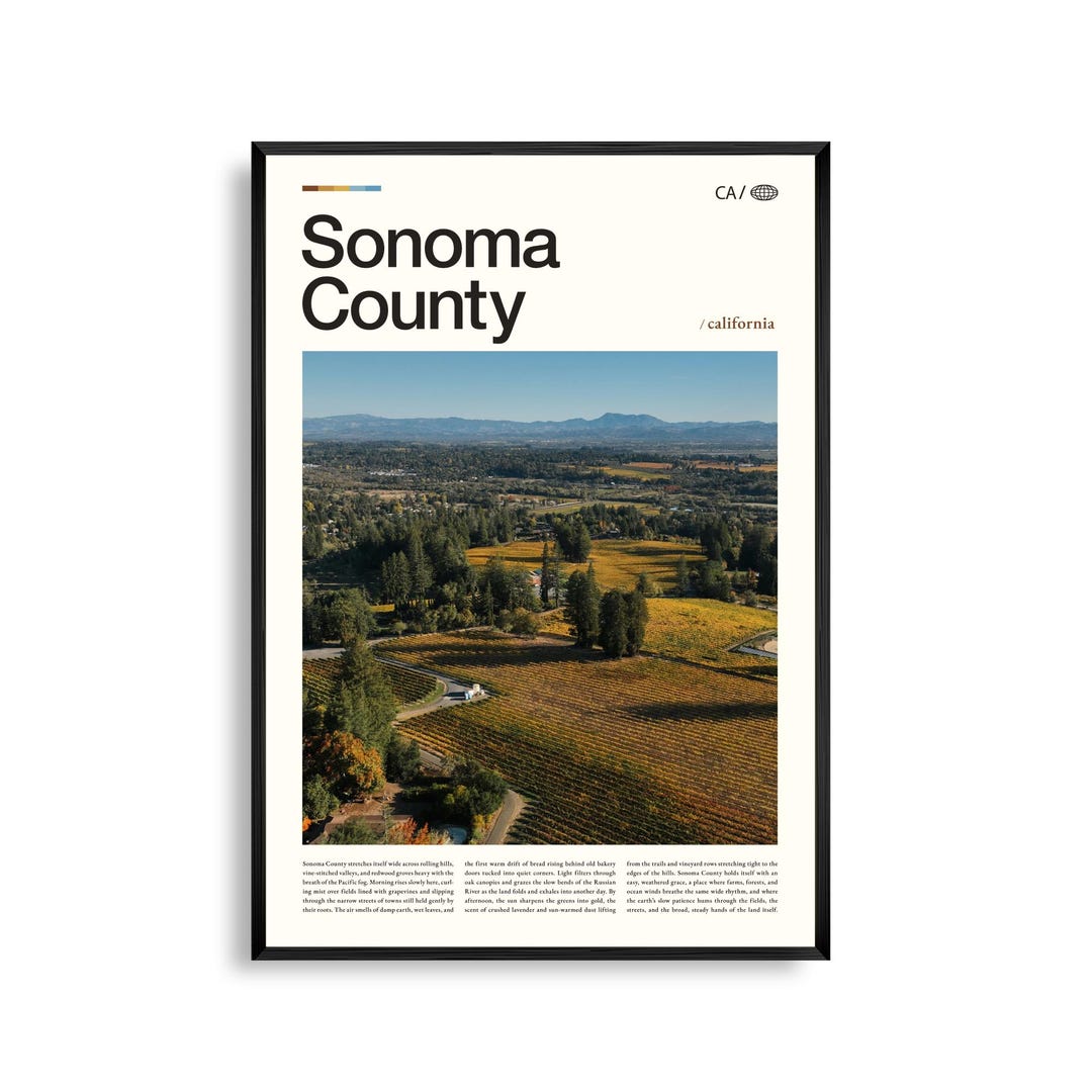 Sonoma County Print California, Sonoma Wall Art, Sonoma Poster, Sonoma Photo, Wine Country Art ...