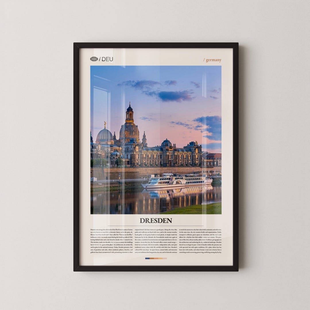 Dresden Germany Wall Art, Historic Baroque Cityscape Print, Dresden ...