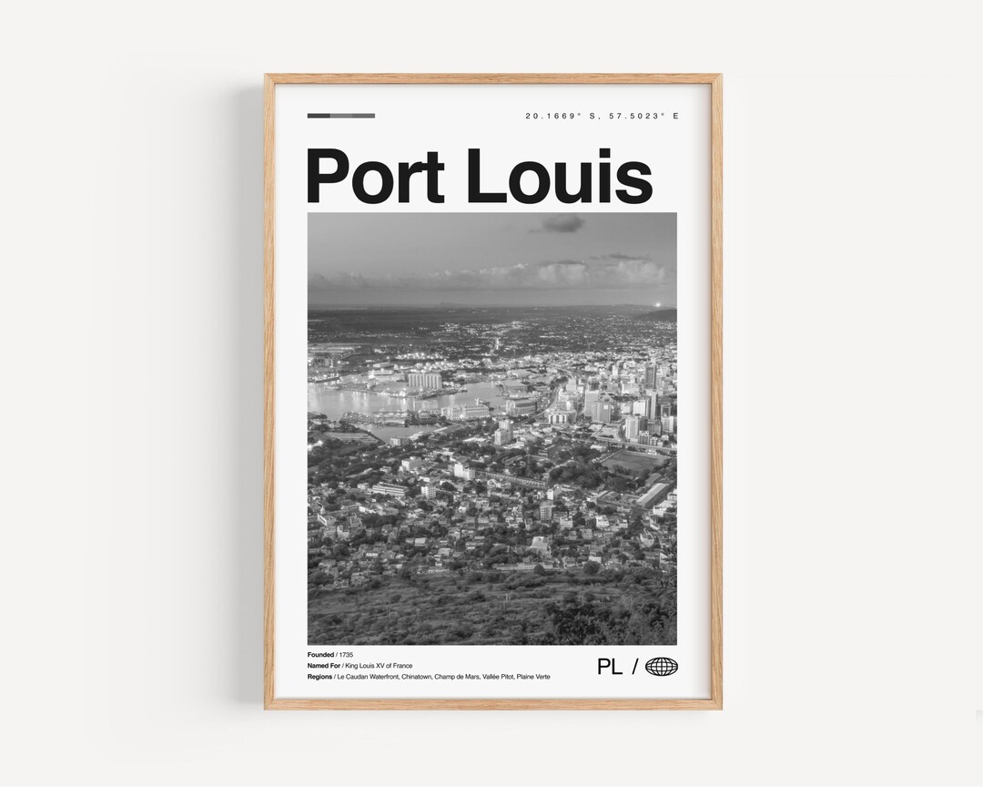 Port Louis Print Black and White, Port Louis Wall Art, Port Louis ...