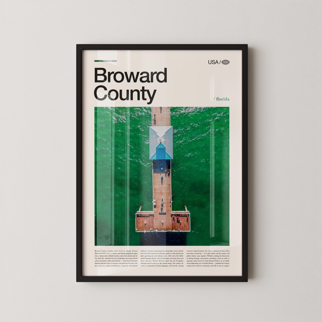 Broward County Florida Pier Art Print, Archival Quality - Etsy