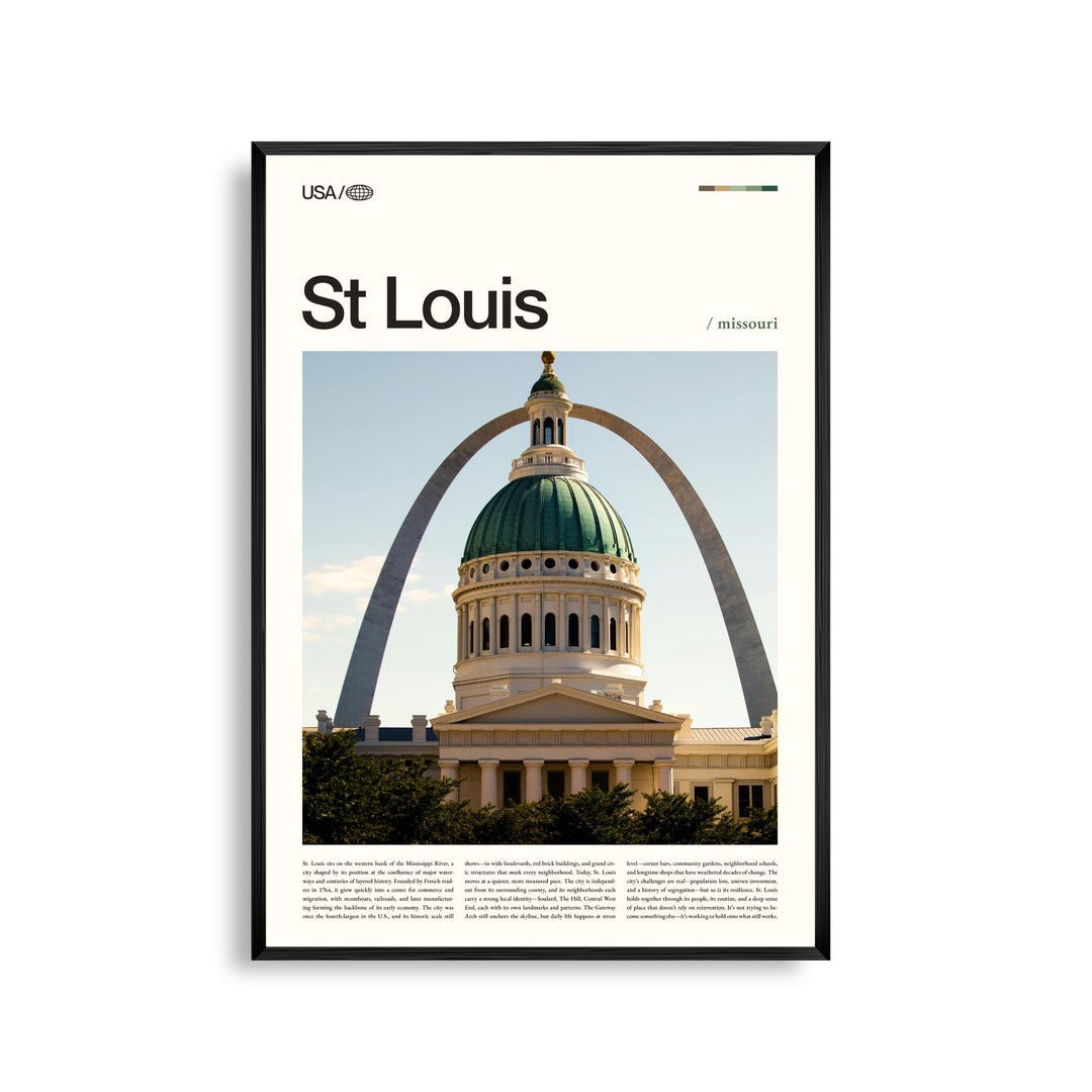 St Louis Print Missouri, St Louis Wall Art, St Louis Poster, Cityscape ...