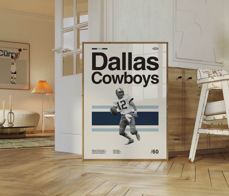 Dallas Cowboys Poster, Minimalist, Helvetica, Mid-century Modern ...