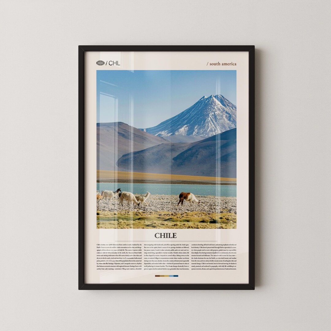 Chile Print, Chile Wall Art, Chile Poster, South America Landscape ...