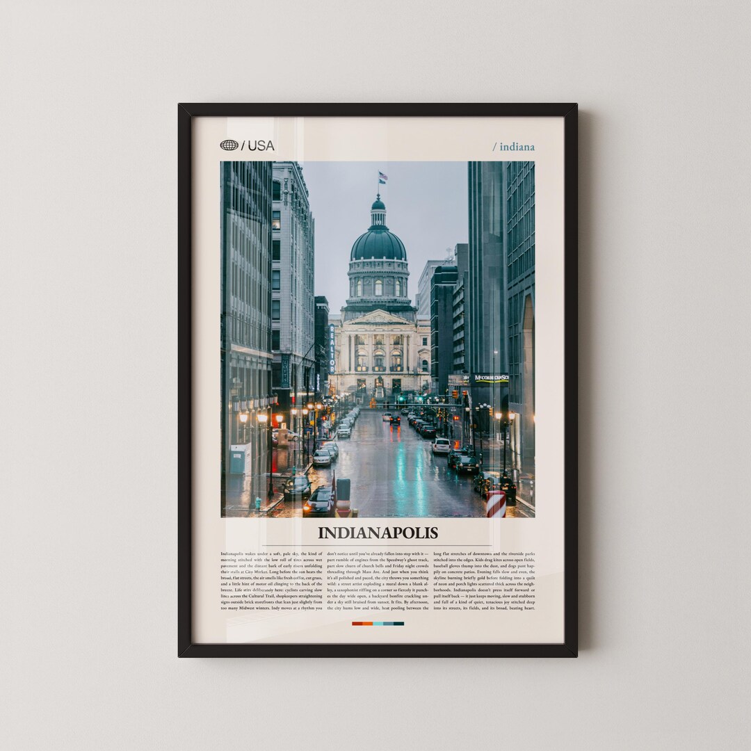 Indianapolis Indiana Wall Art, City Skyline Print, Indianapolis Poster ...