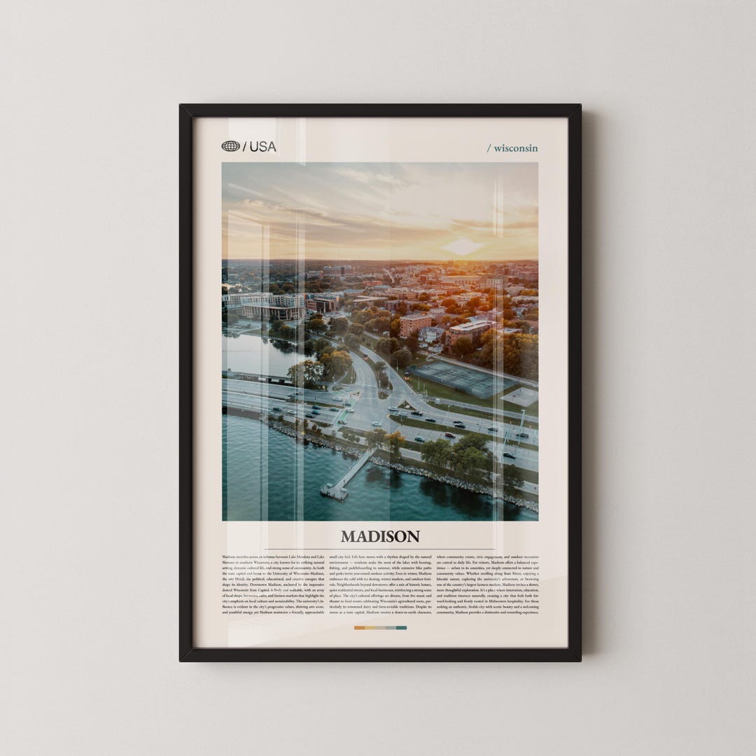 Madison Wisconsin Skyline Print, Lakefront Photography, Midwest Wall ...