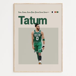 Jayson Tatum Poster, Boston Celtics NBA Poster, Minimalist, Helvetica ...