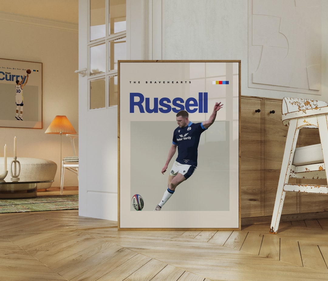 Finn Russell Poster, Rugby Poster, Minimalist, Helvetica, Mid-century ...