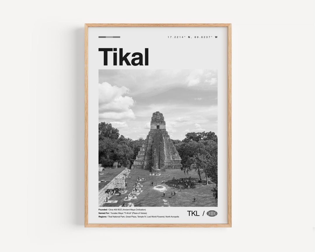 Tikal Print Black and White, Tikal Wall Art, Tikal Poster, Tikal Photo ...