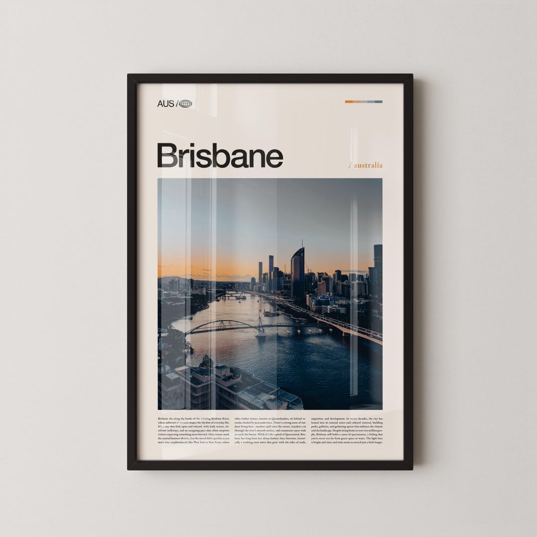 Brisbane Print, Brisbane Wall Art, Brisbane Poster, Brisbane ...