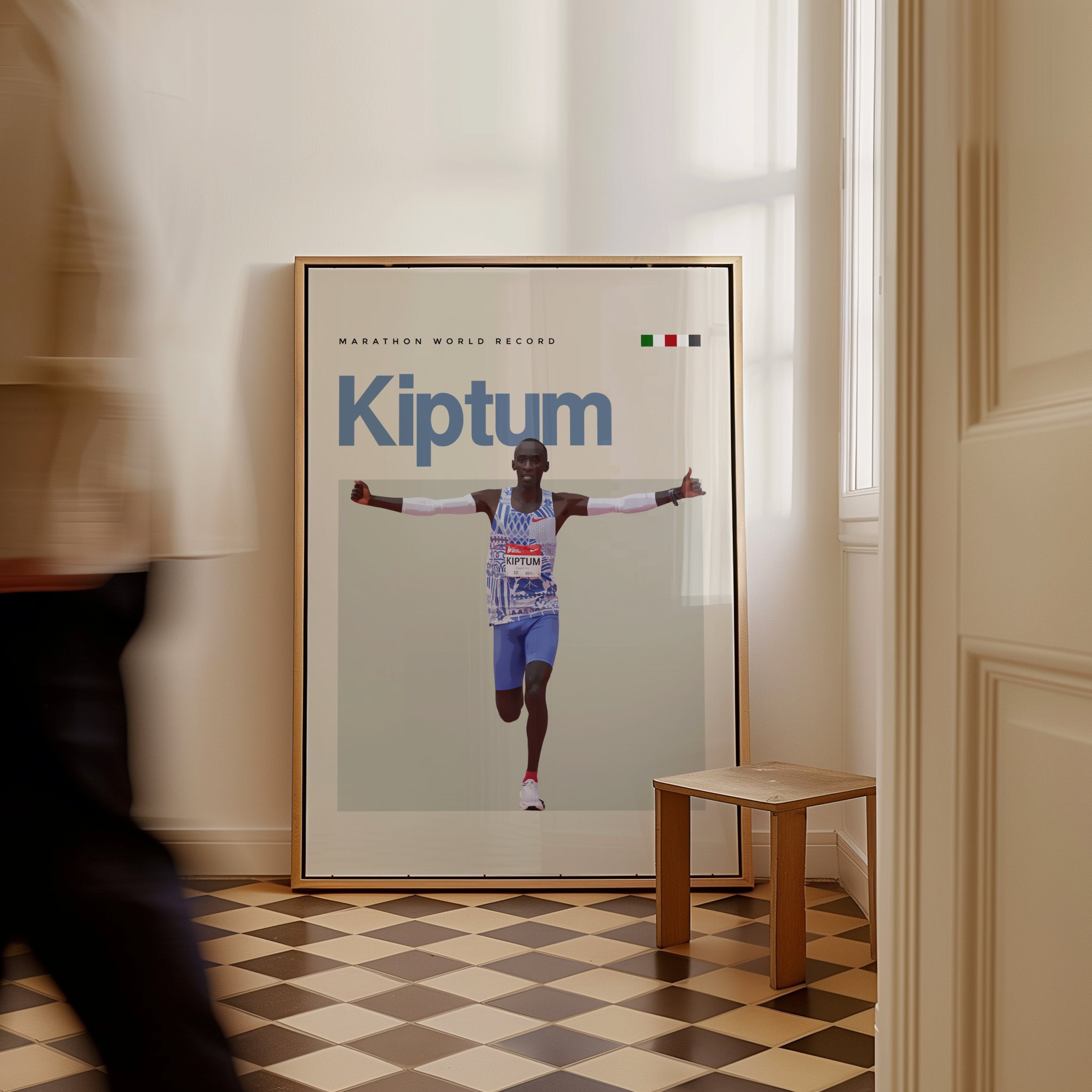 Kelvin Kiptum Poster, Running Poster, Minimalist, Helvetica, Mid ...