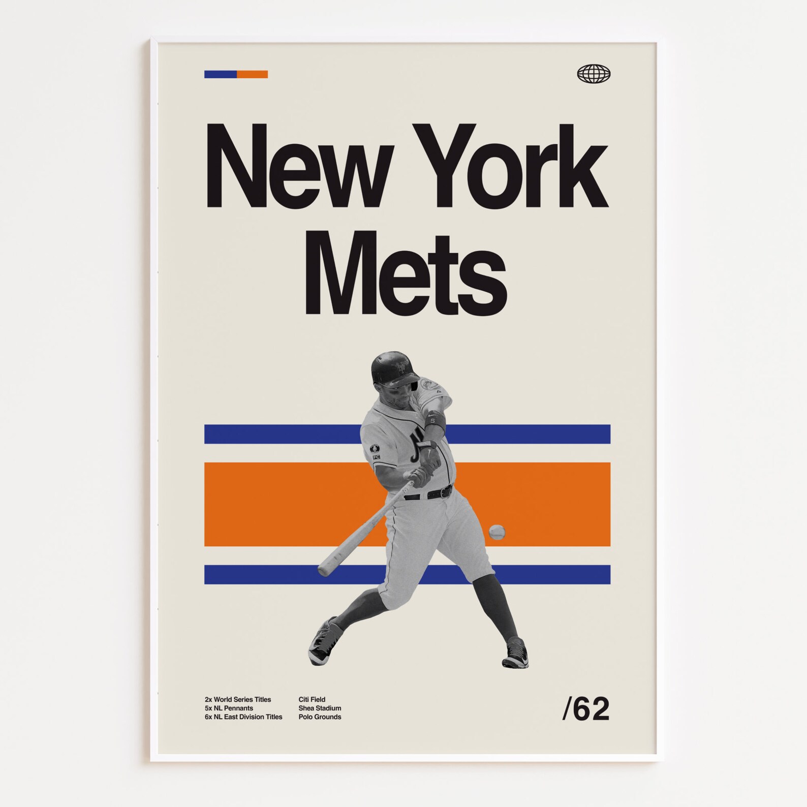 New York Mets Poster, Minimalist, Helvetica, Mid-century Modern ...