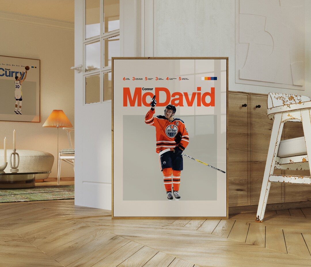 Connor Mcdavid Poster, Edmonton Oilers Poster, Minimalist, Helvetica ...