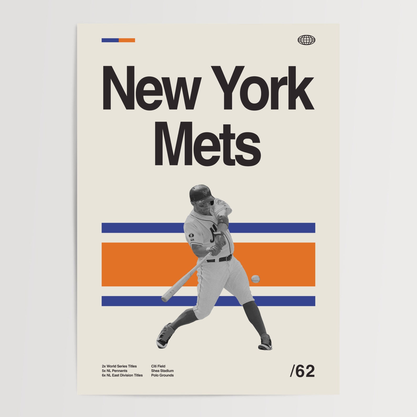 New York Mets Poster, Minimalist, Helvetica, Mid-century Modern ...