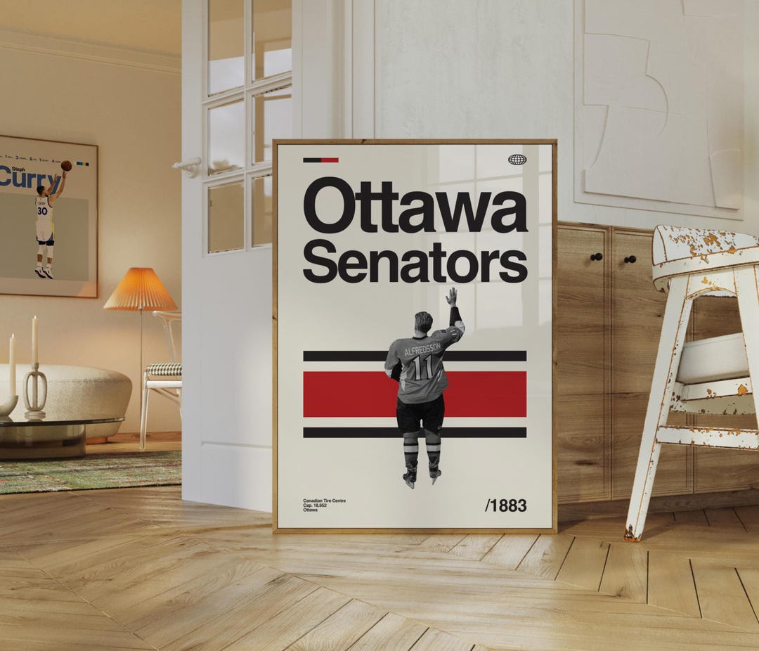 Ottawa Senators Poster, Minimalist, Helvetica, Mid-century Modern ...