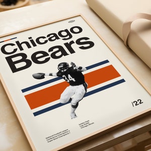 Chicago Bears Poster, Minimalist, Helvetica, Mid-century Modern ...
