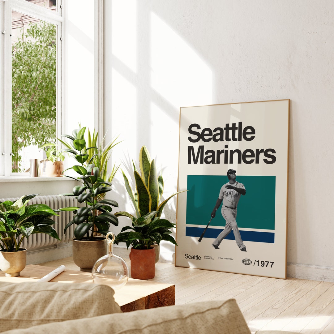 Seattle Mariners MLB Poster, Minimalist, Helvetica, Mid-century Modern ...