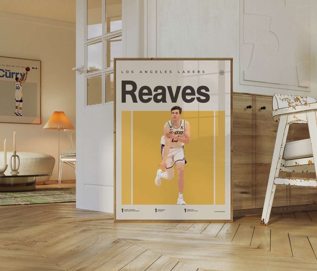 Austin Reaves Poster, Los Angeles Lakers NBA Poster, Minimalist ...
