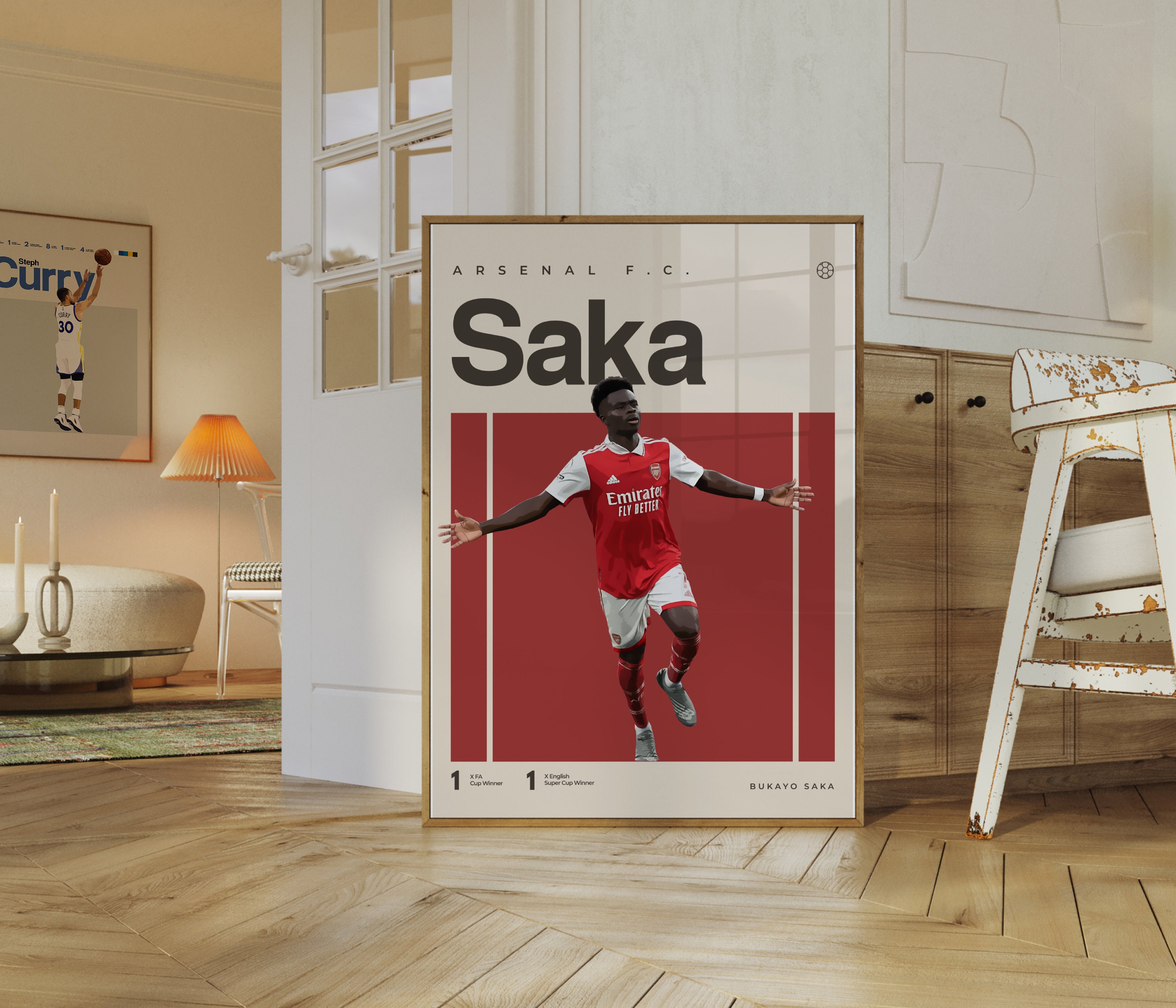 Bukayo Saka Poster, Football Poster, Minimalist, Helvetica, Mid-century ...