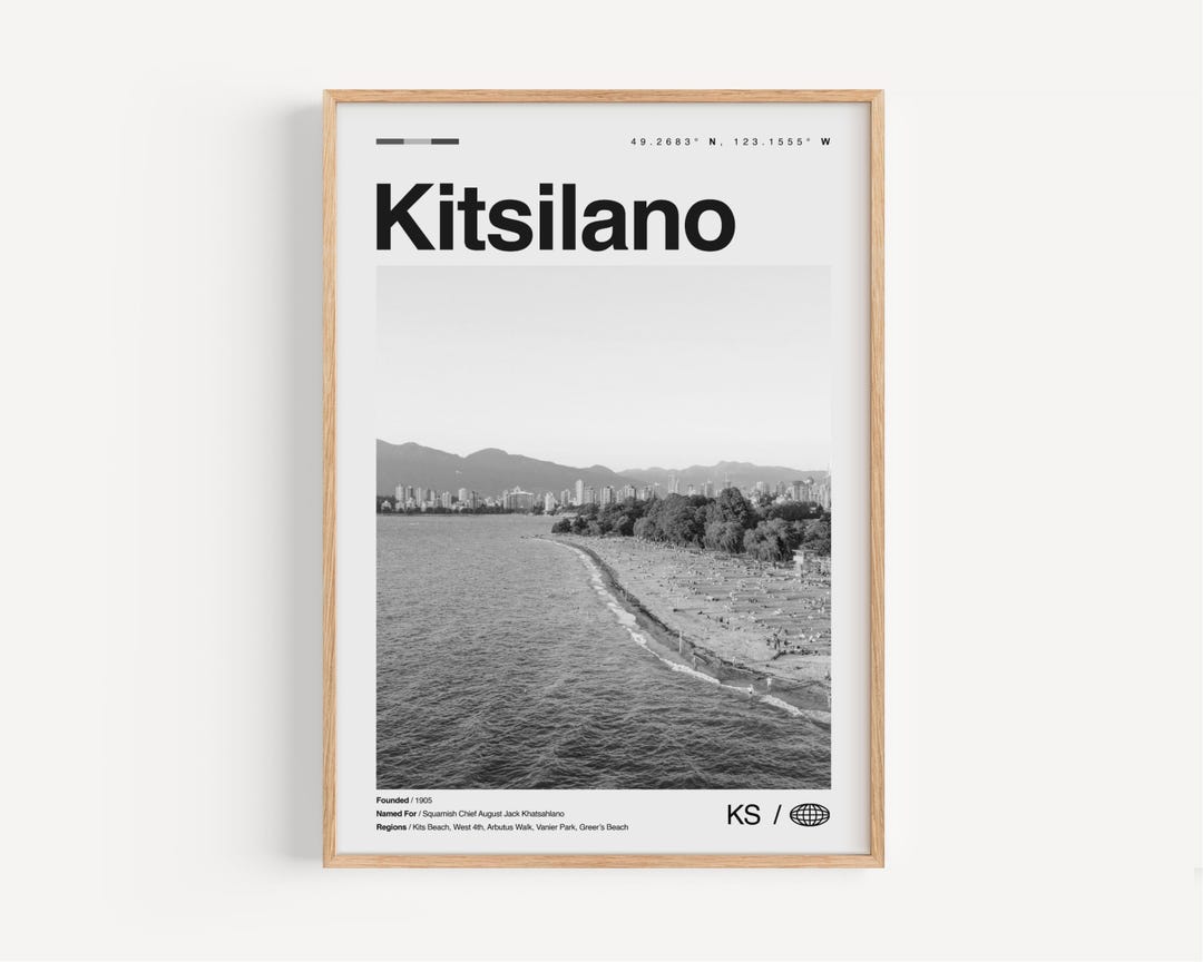 Kitsilano Print Black and White, Kitsilano Wall Art, Kitsilano Poster ...