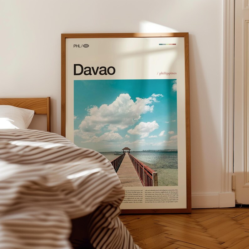 Davao Philippines Wall Art, Tropical Cityscape and Mountain View ...