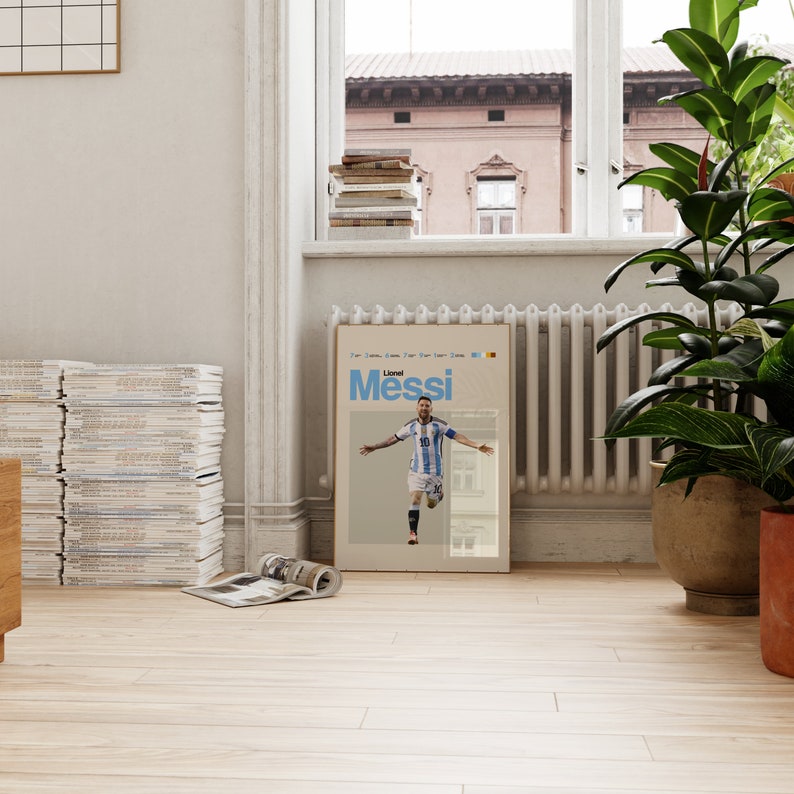 Lionel Messi Poster, Football Poster, Minimalist, Helvetica, Mid ...