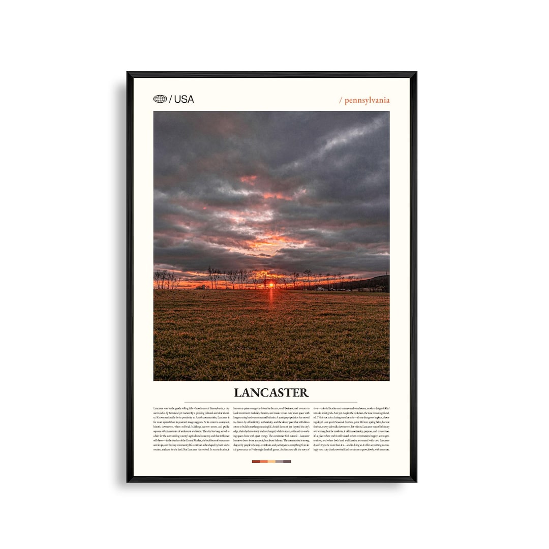 Lancaster Pennsylvania Wall Art, Countryside Landscape Print, Lancaster ...