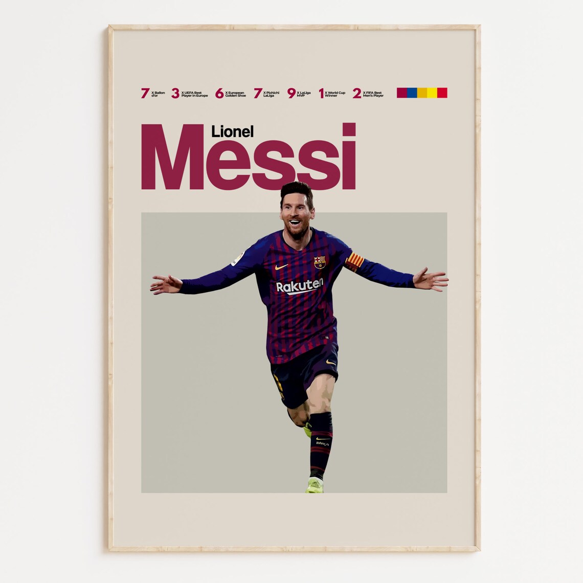 Lionel Messi Poster, Football Poster, Minimalist, Helvetica, Mid ...
