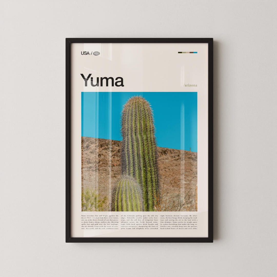 Yuma Arizona Print, Desert Cactus Photography, Colorado River Landscape ...