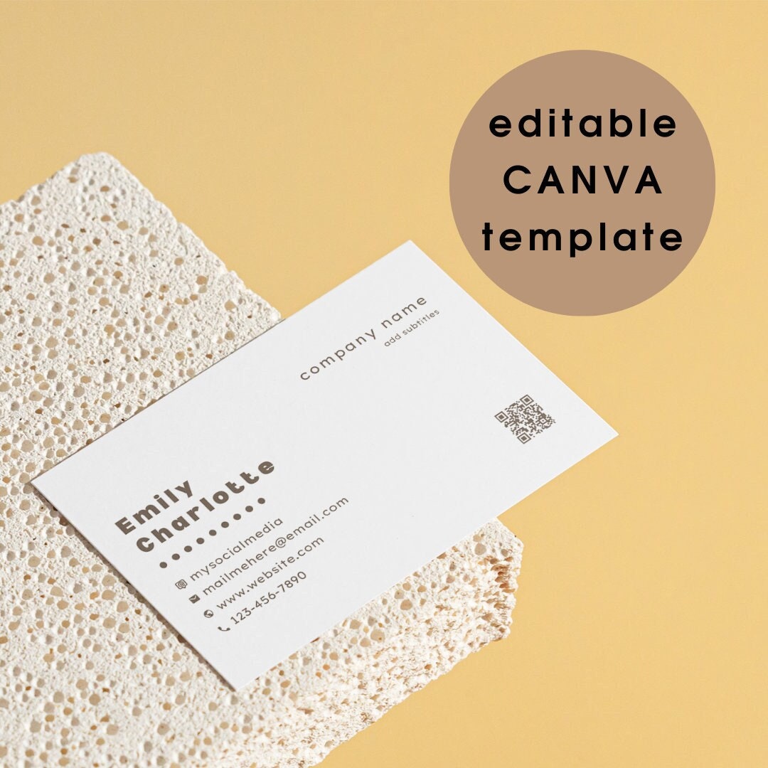 Editable Business Card Template, Canva Template, Corporate Business Card Formal, Instant ...