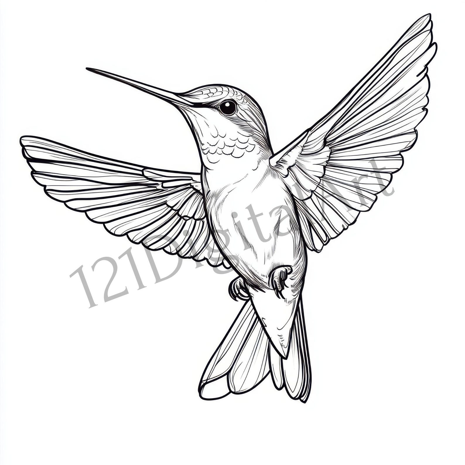 Hummingbirds Coloring Page, Ready to Print, High Resolution Images ...