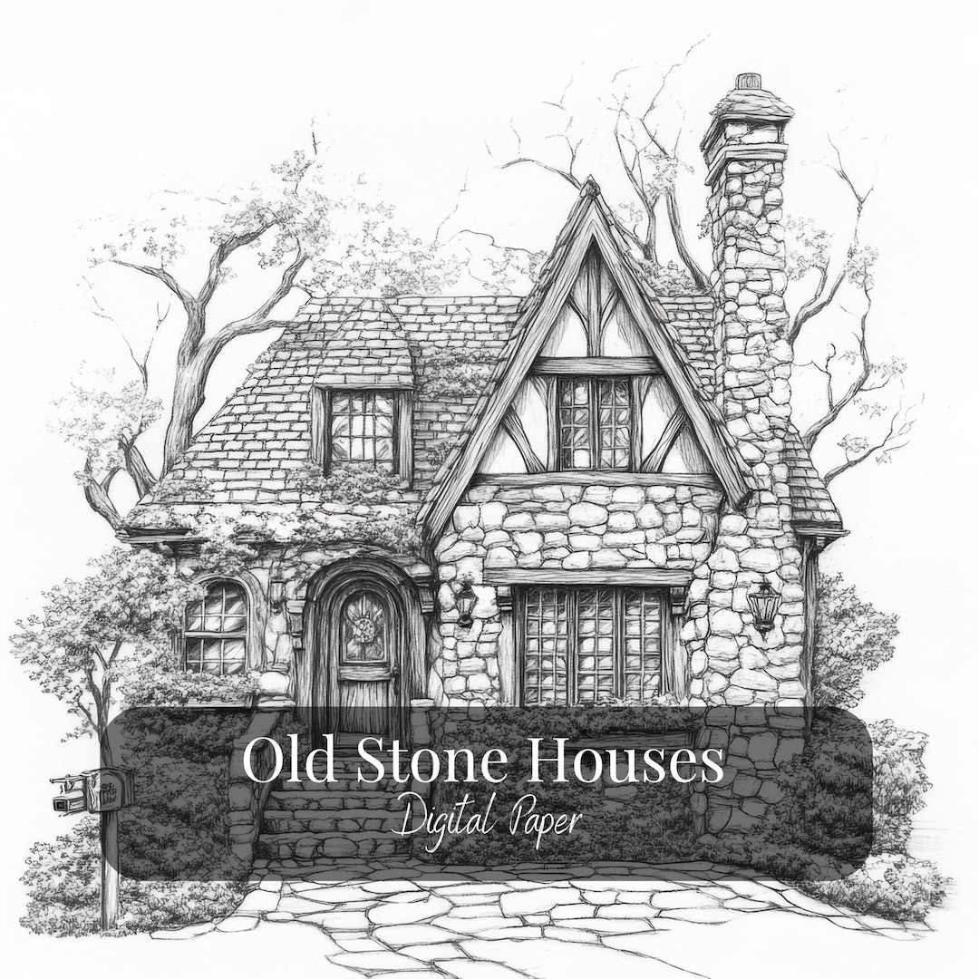 Old Stone House Images for Coloring, Ready to Print, High Resolution ...