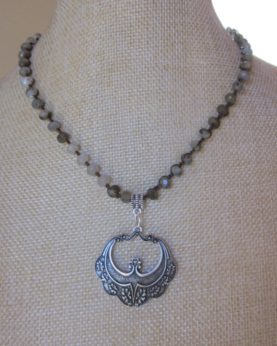 Peasant Princess Egyptian Style Art Bird Pendant Labradorite Necklace ...