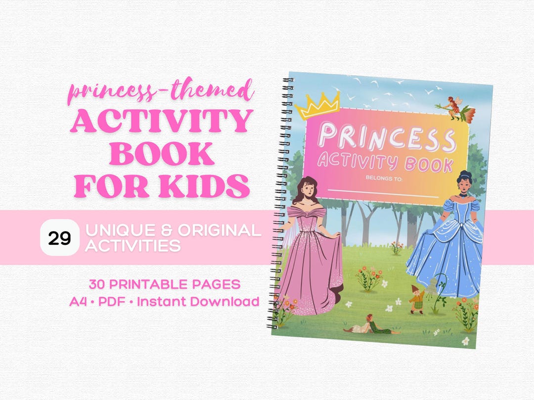 Printable Activity Book for Kids, Princess Busy Book, Educational ...
