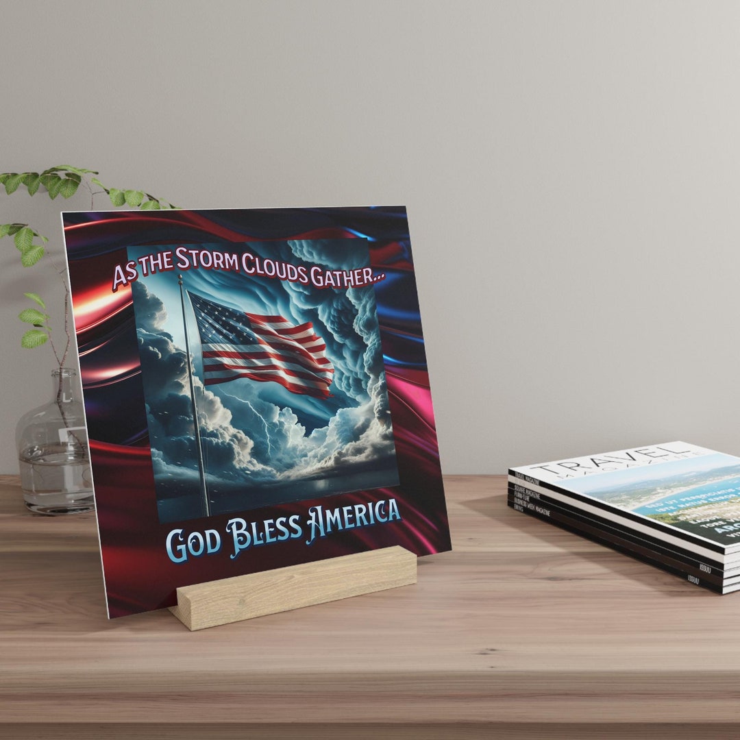 God Bless America Gallery Art Board With Display Stand, 10 X 10 ...