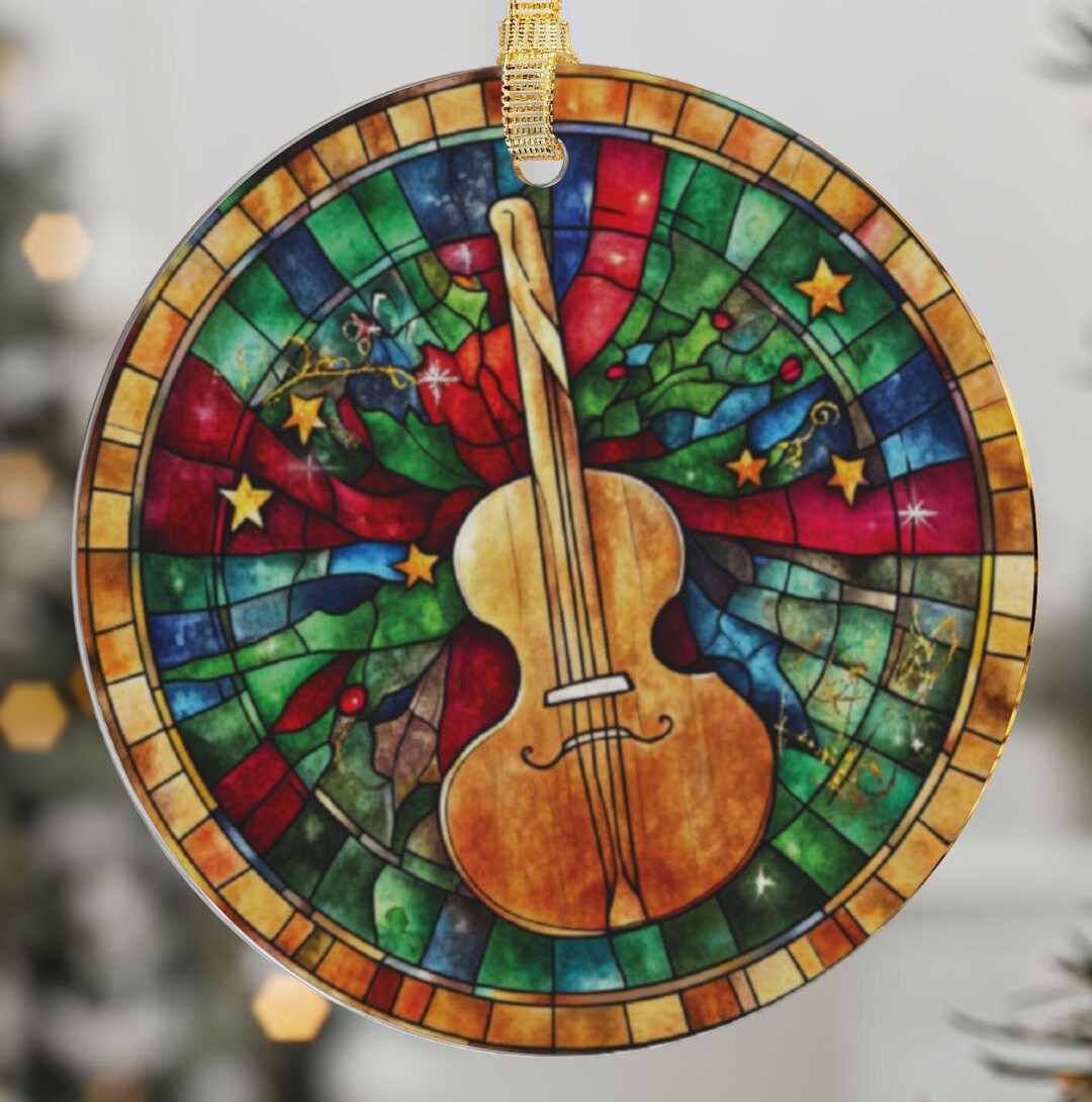 Violin Stained Glass-look Colorful Acrylic Ornament 1- 5- 10-pcs ...